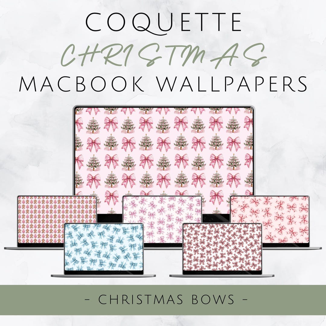Coquette Christmas Desktop Wallpaper for MacBook | Aesthetic Coquette ...