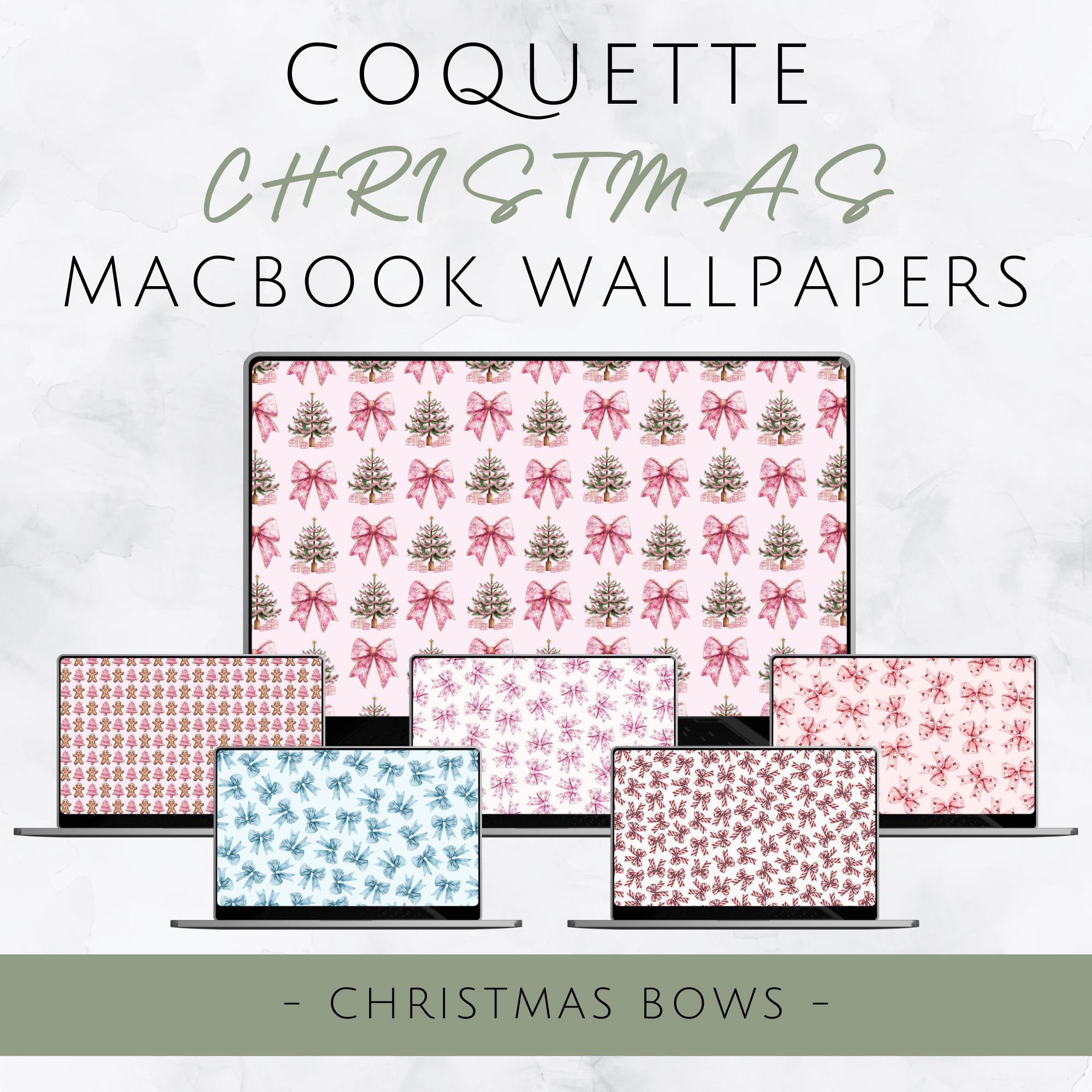 Coquette Christmas Desktop Wallpaper for MacBook | Aesthetic Coquette ...