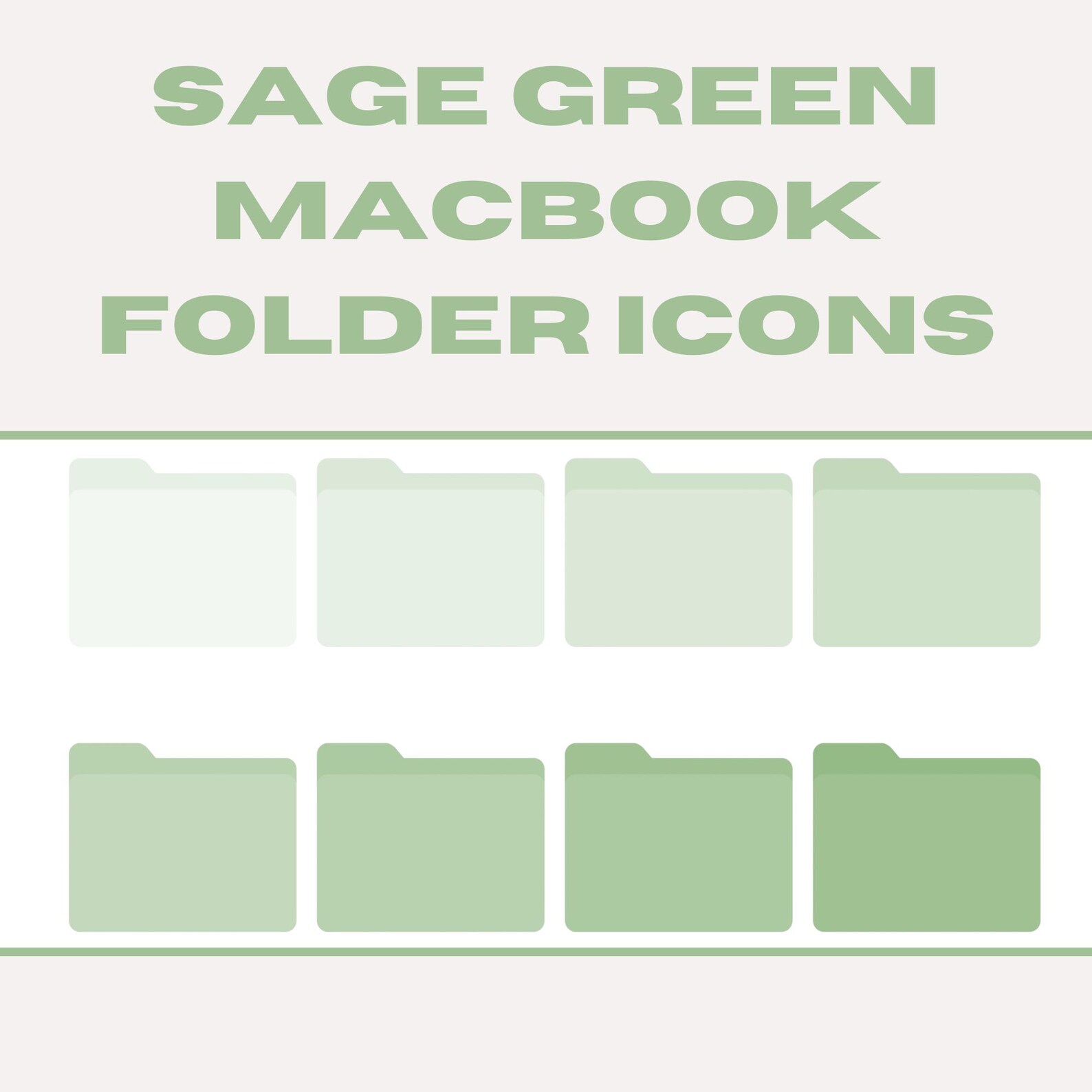 Sage Green MacBook Folder Icon Pack Earthy Desktop Folder Icons for ...