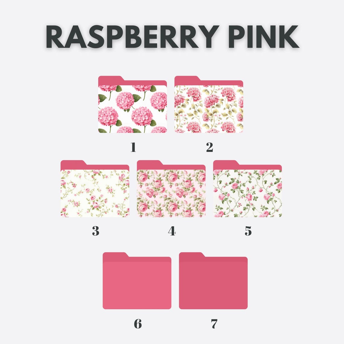 Pink MacBook Folder Icons Floral | Pastel Pink Folder Icons for Mac ...