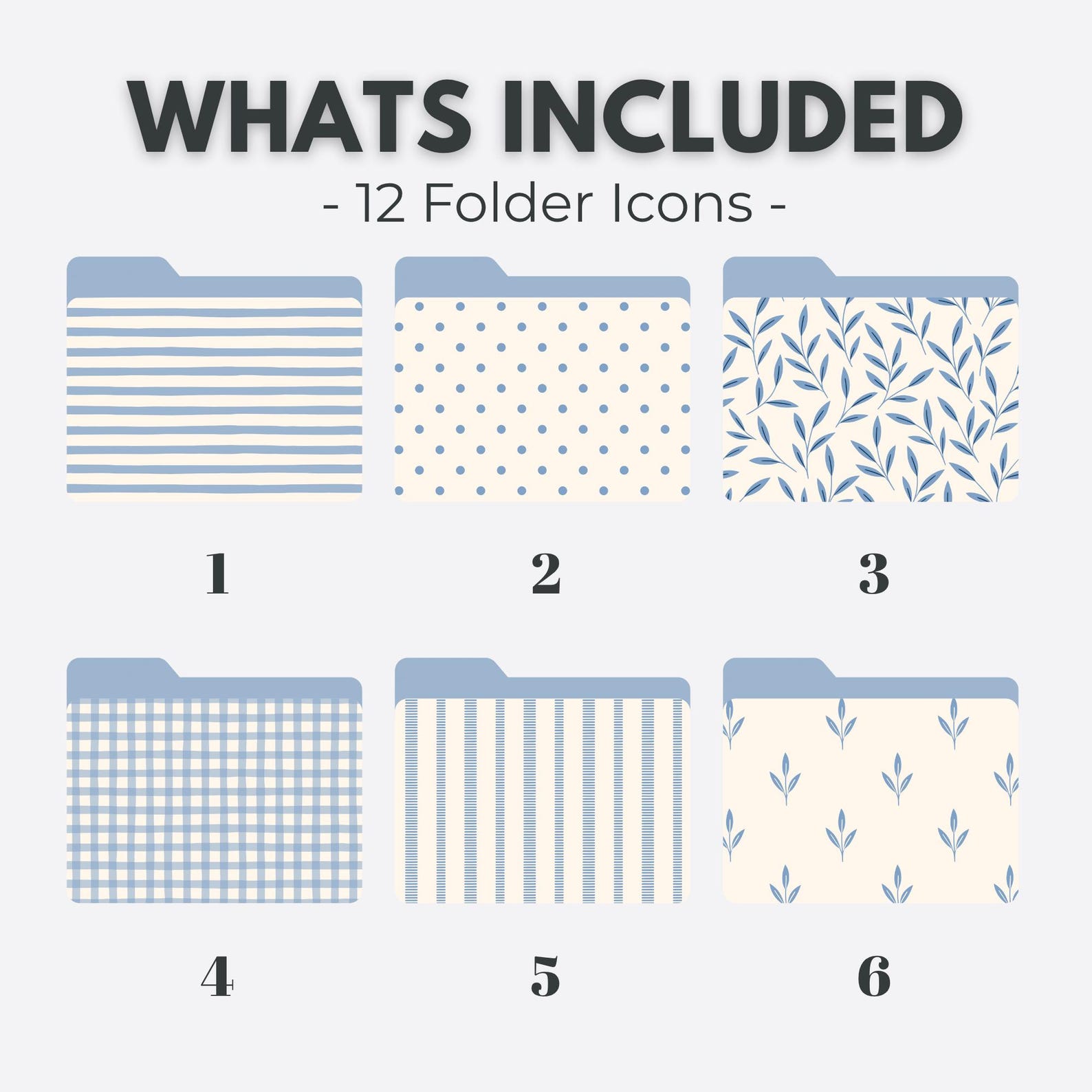Light Blue Folder Icons for Mac | Blue Desktop Folder Set | Boho ...