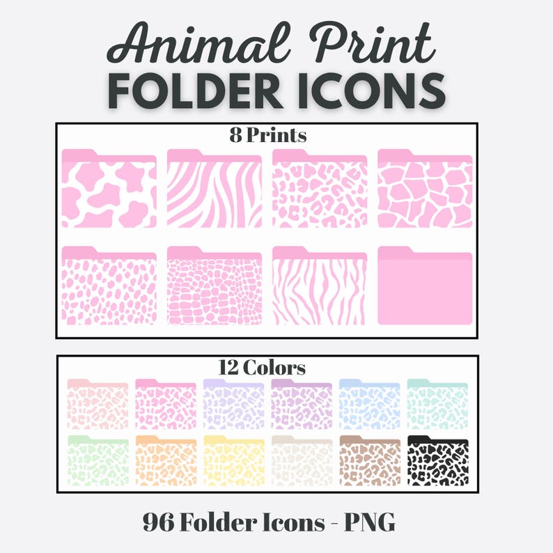 Animal Print Folder Icons for Mac Png | Pink MacBook Folder Icons Png ...