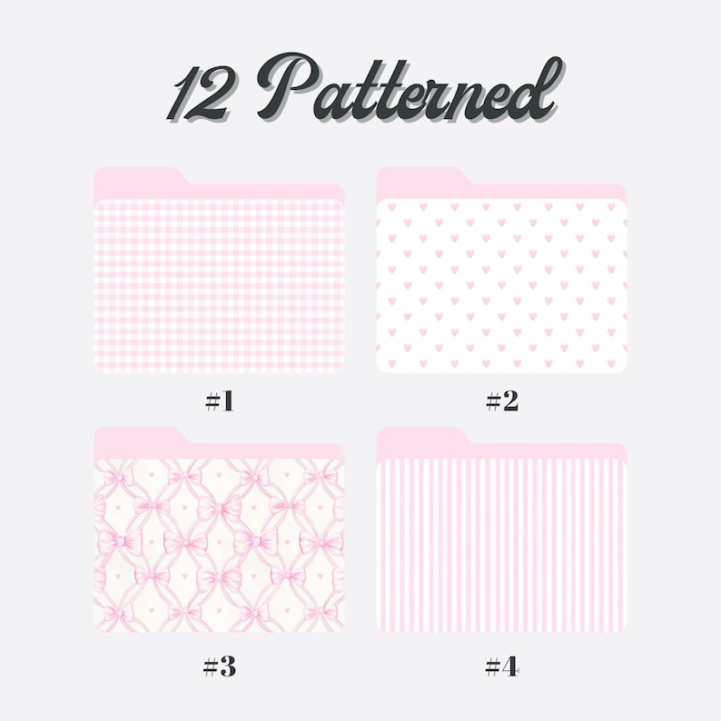 Light Pink Desktop Folder Icons for Mac | Pink MacBook Folder Icon Set | Coquette Theme Folder ...