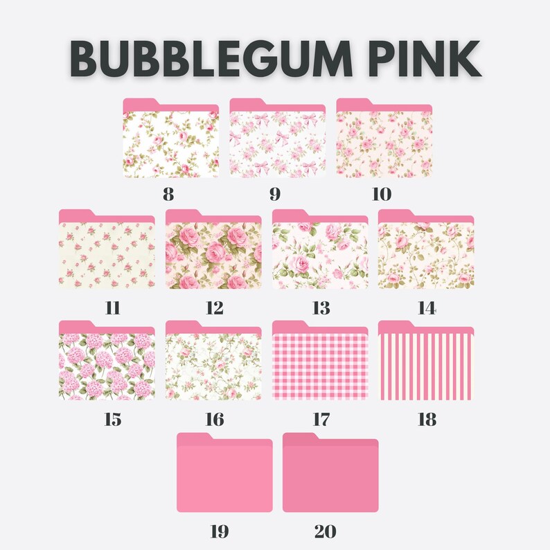 Pink MacBook Folder Icons Floral | Pastel Pink Folder Icons for Mac ...