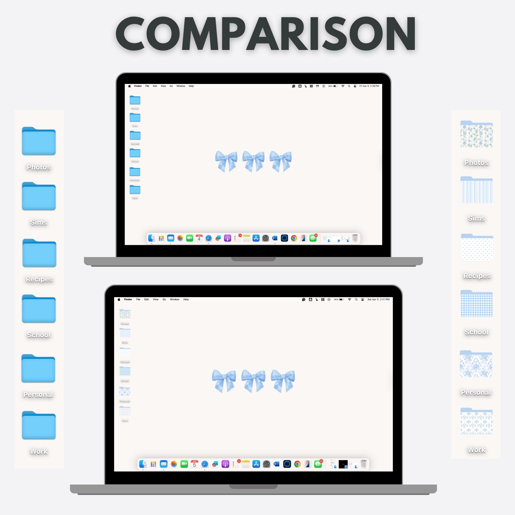 Baby Blue Desktop Folder Icons for MacBook | Aesthetic Blue MacBook ...
