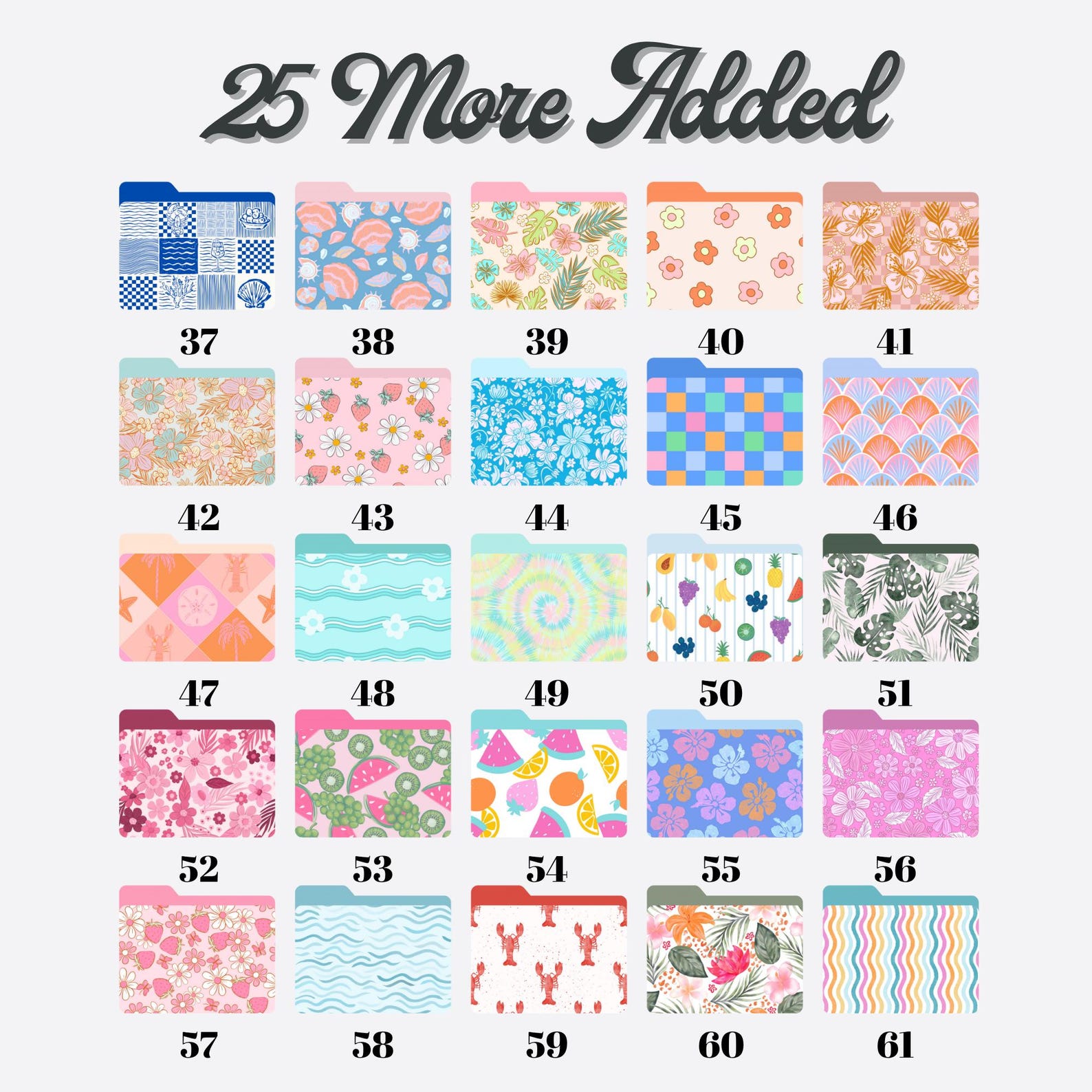 Summer Desktop Folder Icons for Mac | Floral MacBook Folder Icon Set ...