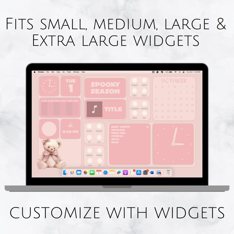 Coquette Cute Desktop Set - 2024 - 2025 Desktop Organizer Wallpaper ...