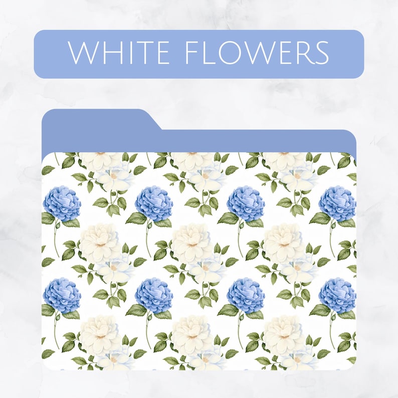 Spring Desktop Folder Icons for MacBook | Aesthetic Blue MacBook Folder ...