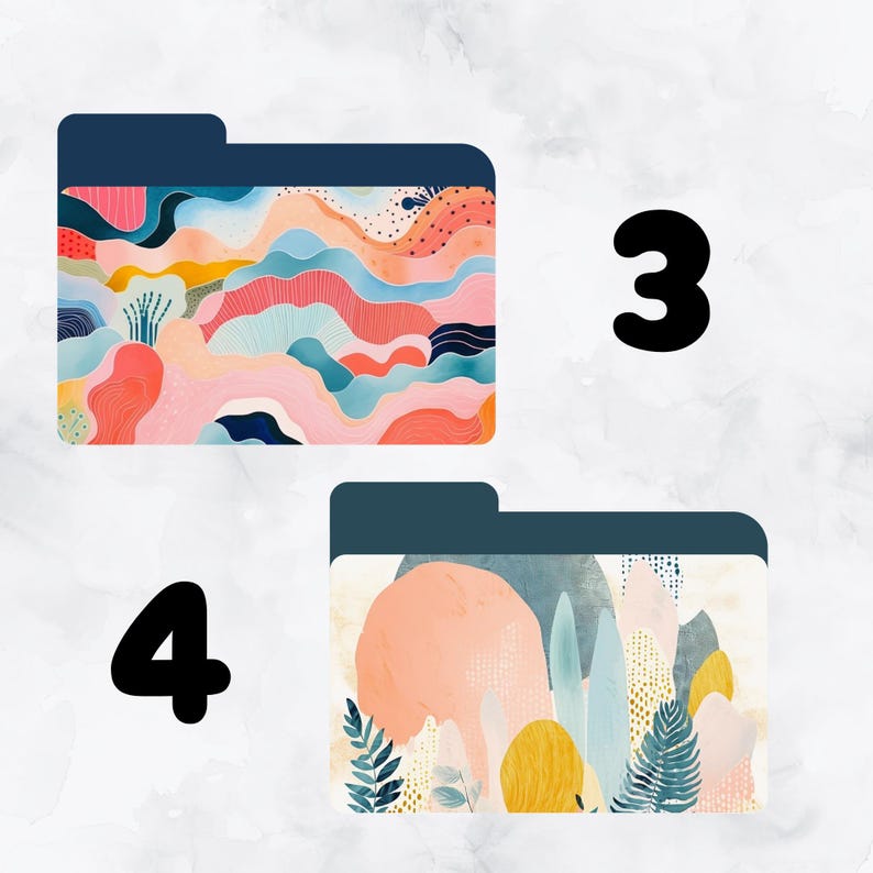 Abstract Boho Theme Folder Icons for MacBook | Aesthetic Boho Desktop ...