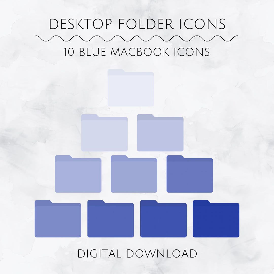 MacBook Icon Pack - 10 Blue MacBook Folder Icons for MacBook ...
