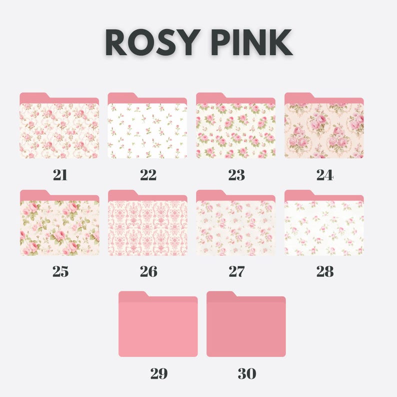 Pink MacBook Folder Icons Floral | Pastel Pink Folder Icons for Mac ...