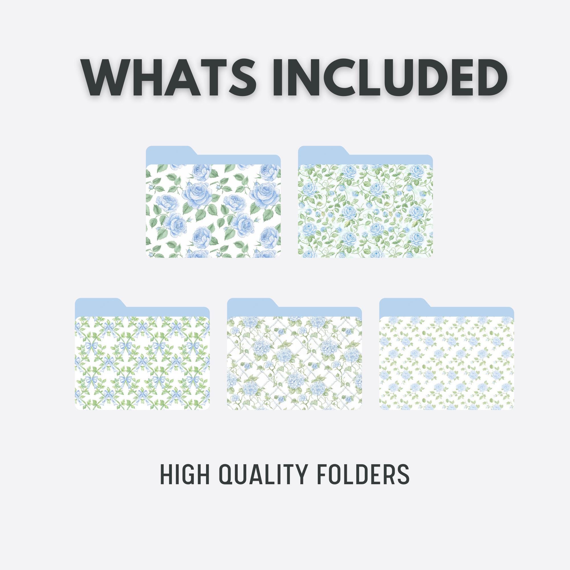 Baby Blue Desktop Folder Icons for MacBook | Aesthetic Blue MacBook ...