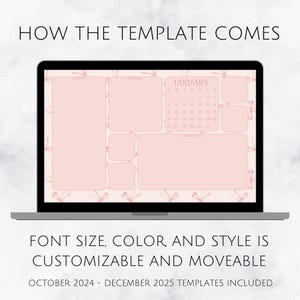 Editable Calendar Desktop Wallpaper Organizer Bundle | Aesthetic Pink ...