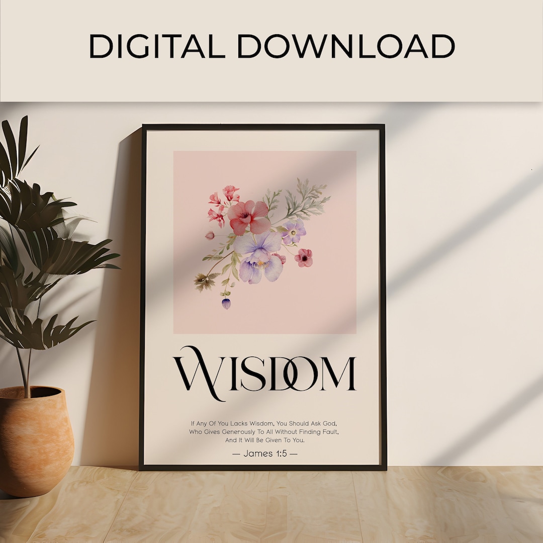 Printable Christian Wall Art, James 1:5, Digital Download, Digital ...