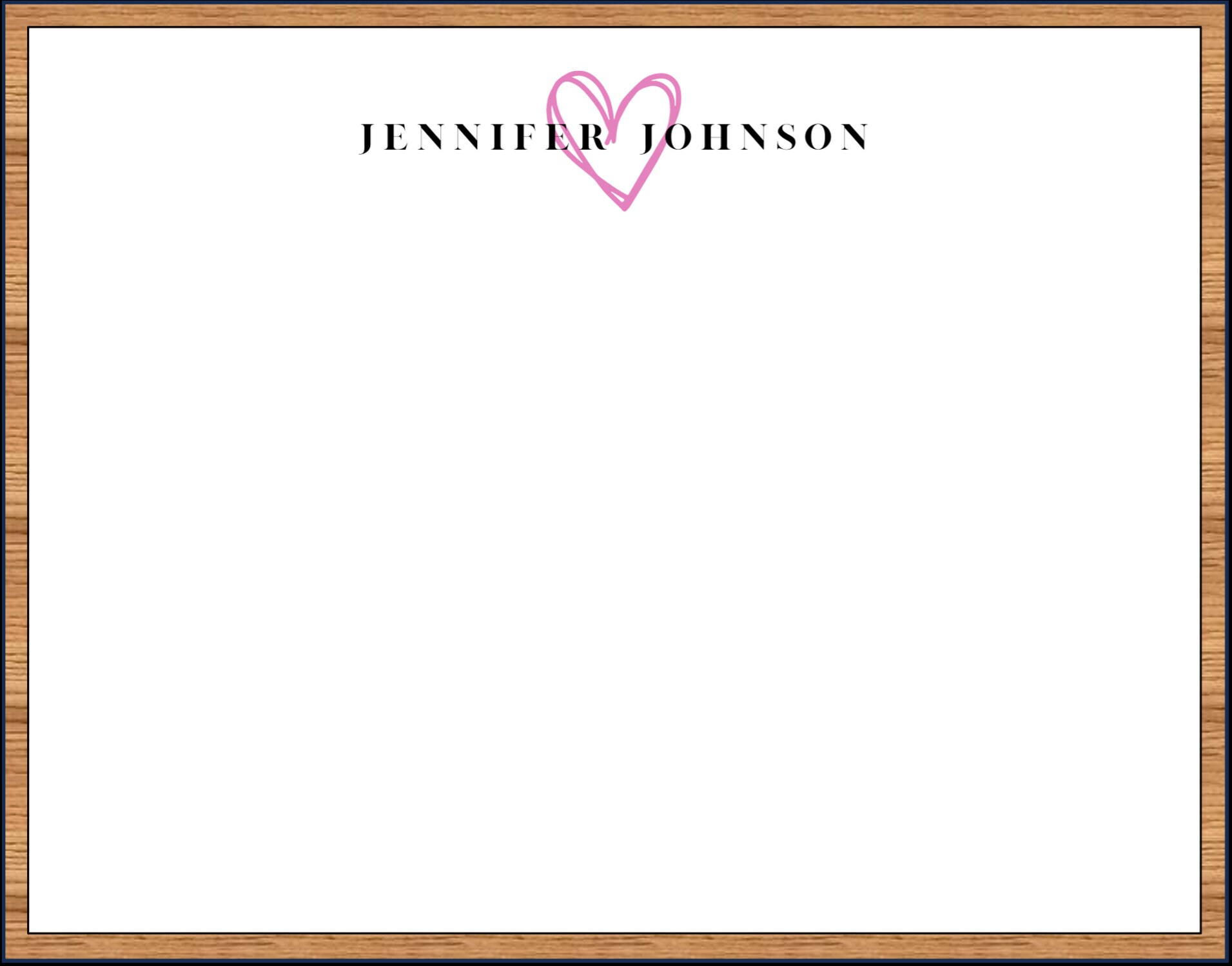 Custom Hand Drawn Heart Note Card - Etsy