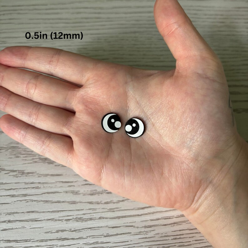 10 Pairs Crescent Felt Eyes for Amigurumi, 0.5in-1.5in, 12mm, Small ...