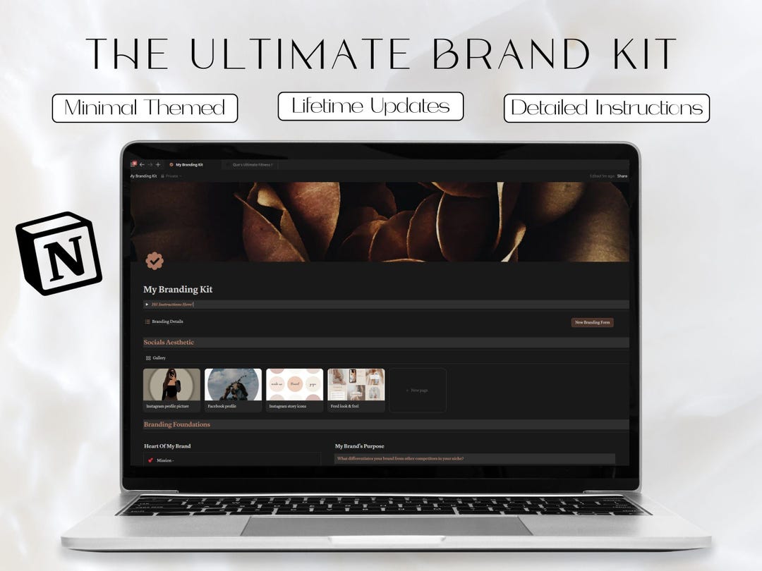 Luxury Notion Brand Kit | Elegant Branding Template (PDF) - Etsy