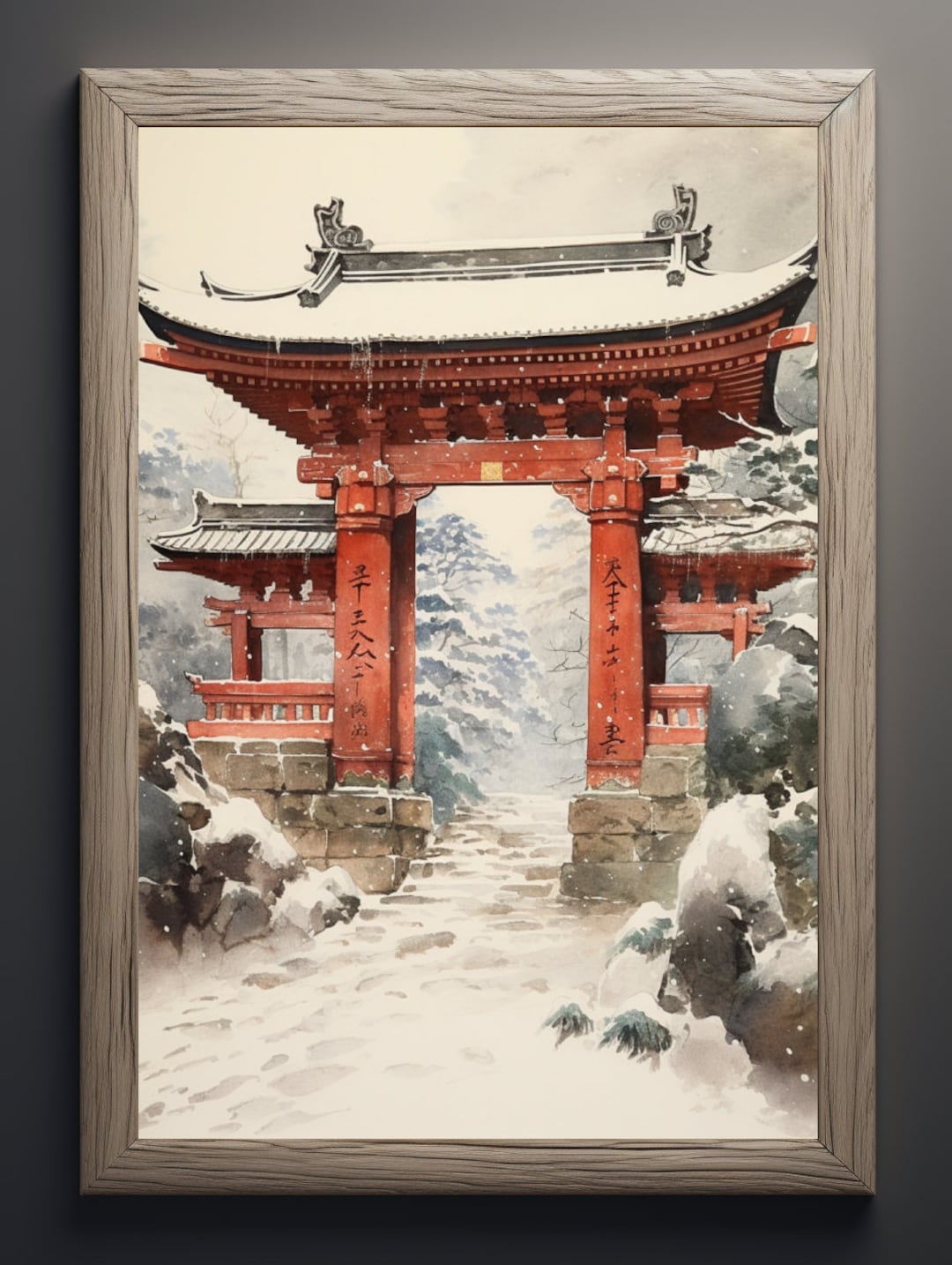 Shrine, Shinto, Japanese, Japan, Original Japanese Art, Japanese Print ...