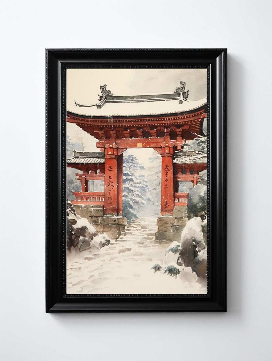 Shrine, Shinto, Japanese, Japan, Original Japanese Art, Japanese Print ...