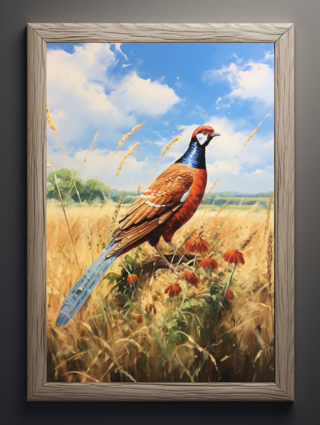 Pheasant, Bird Art, Farm, Oil Painting, Lanscape Painting, Animal Wall ...
