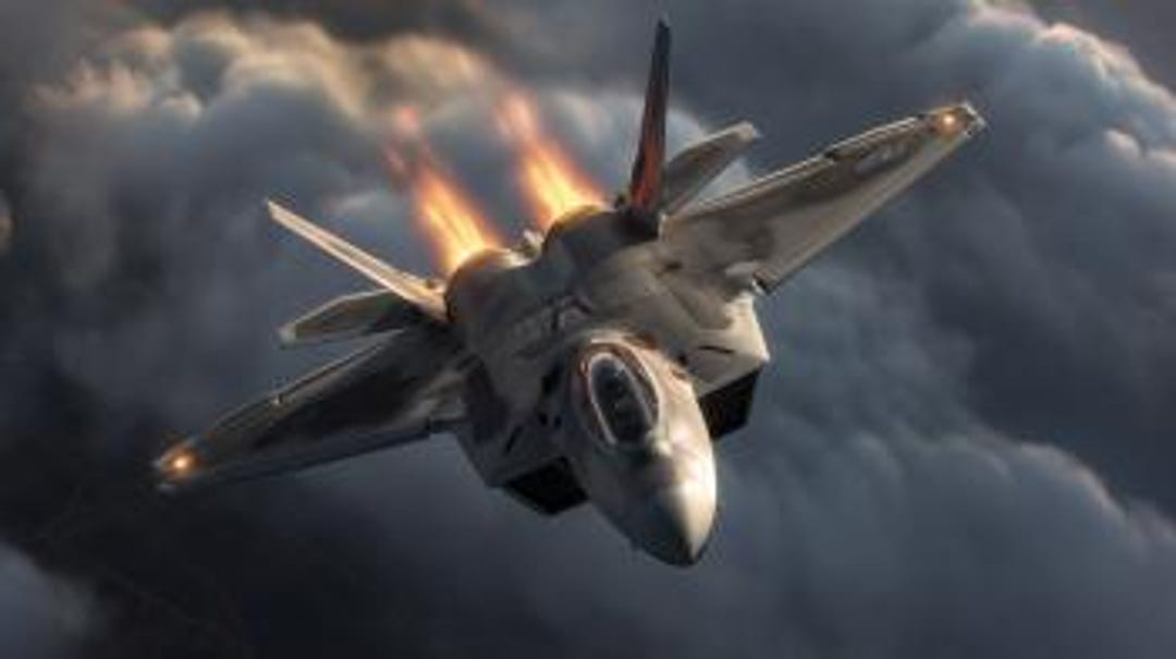 USAF F-22 Raptor in Full Afterburner Wallpaper. Instant Digital ...