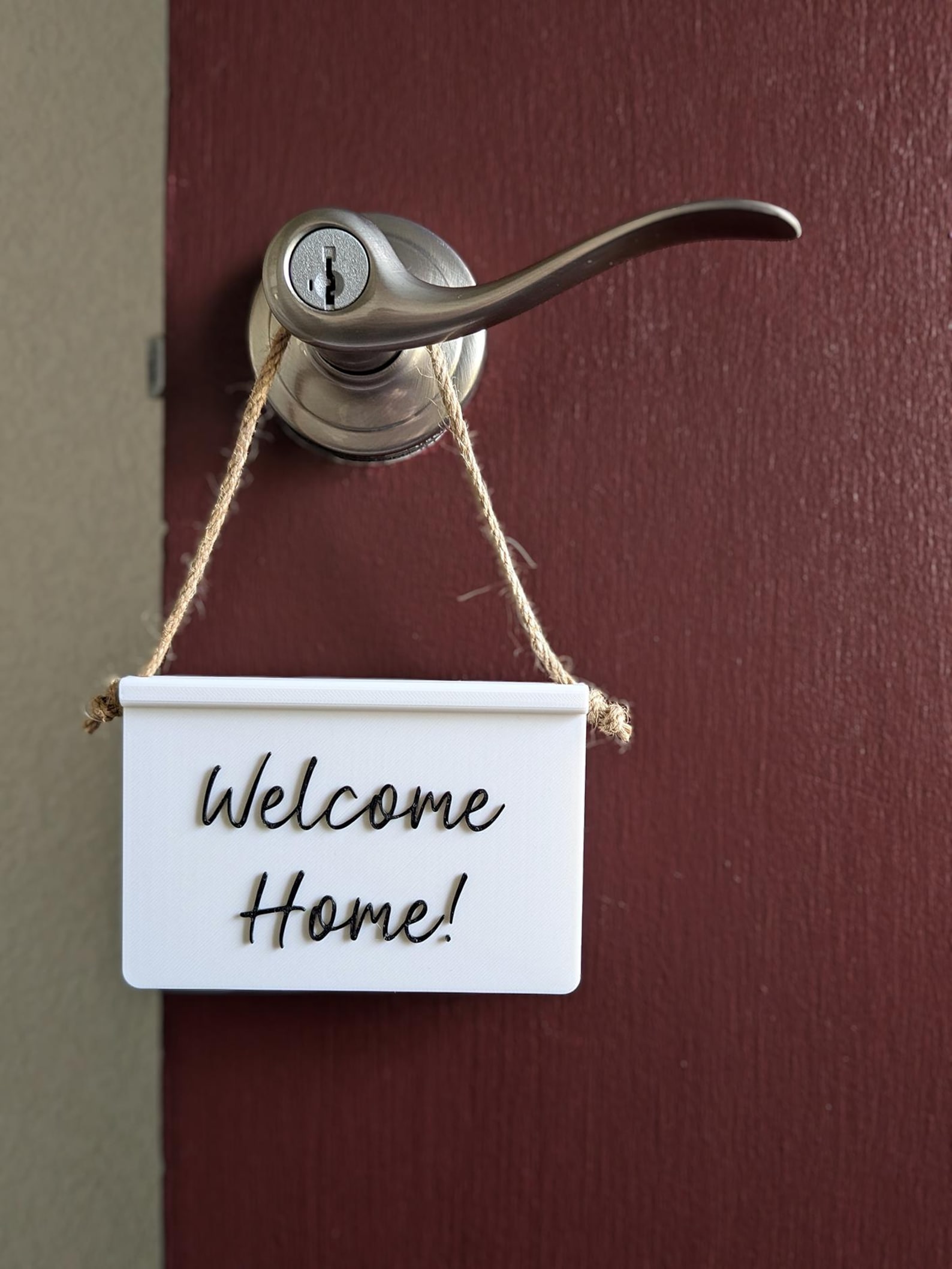 Modern Welcome Home Door Sign: 3D Printed Housewarming Decor - Etsy