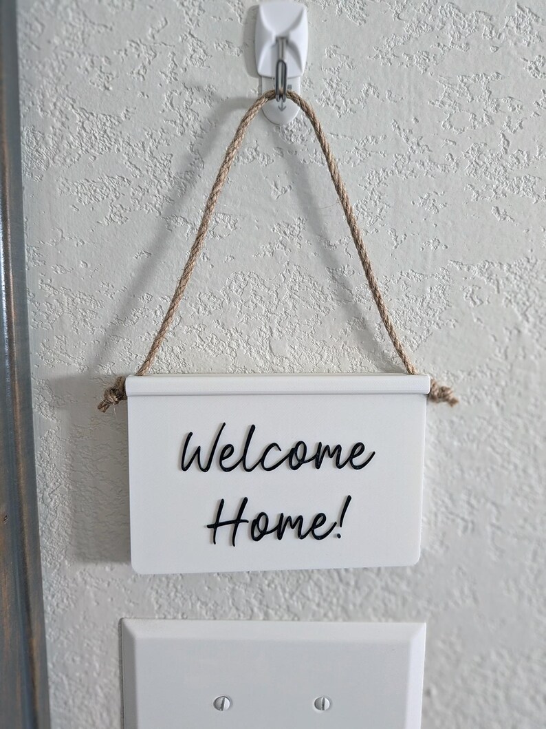 Modern Welcome Home Door Sign: 3D Printed Housewarming Decor - Etsy