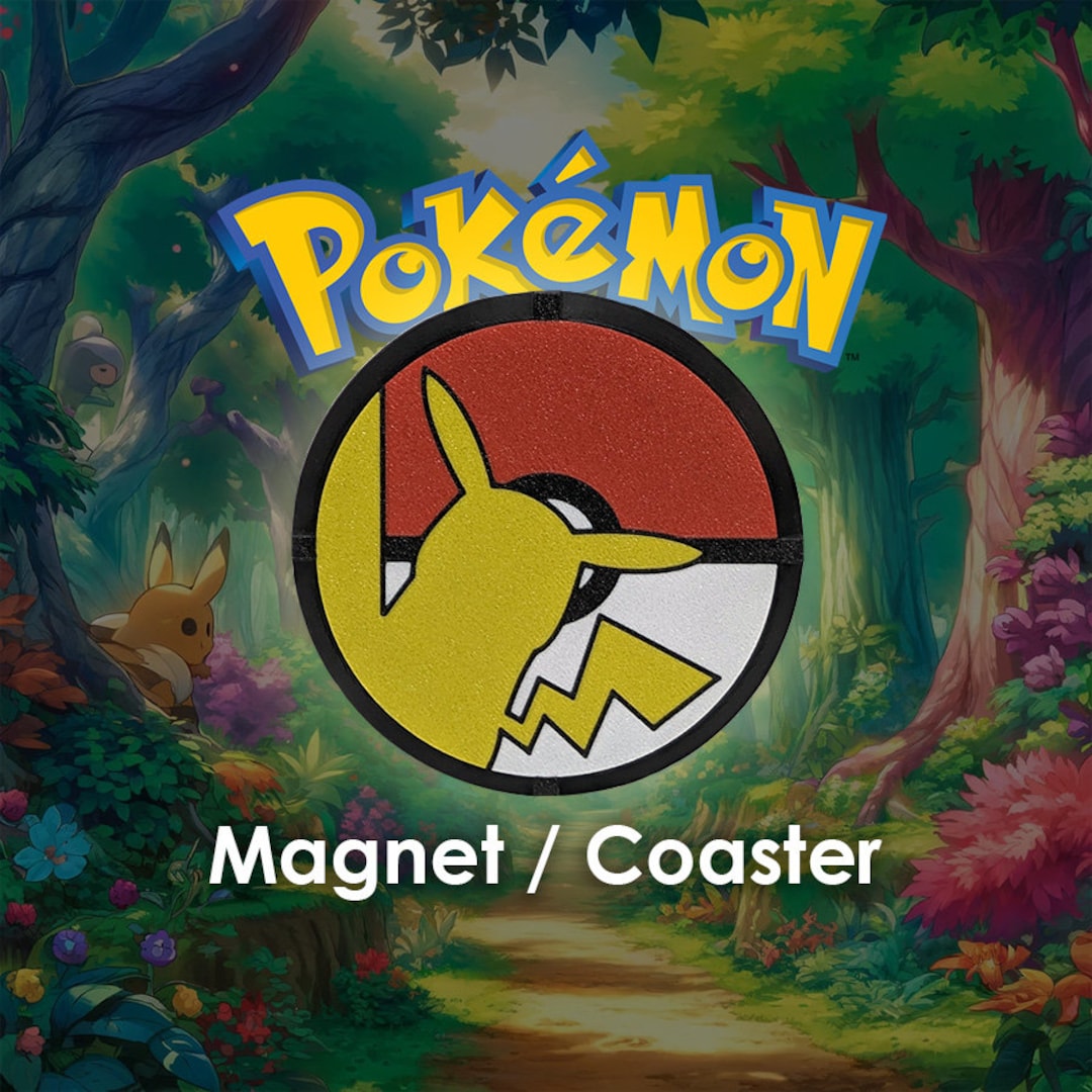 Pokemon Magnet/coaster Pikachu 3D Printed Gift for Fans - Etsy