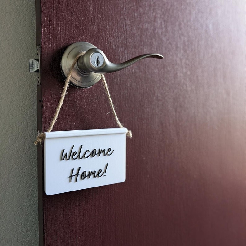 Modern Welcome Home Door Sign: 3D Printed Housewarming Decor - Etsy