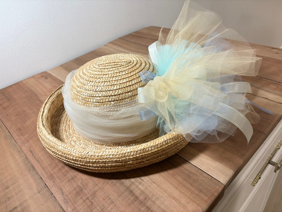 Fancy Hat, Derby, Easter, Party Hat, Straw Hat, Tea Party Hat, Vintage ...
