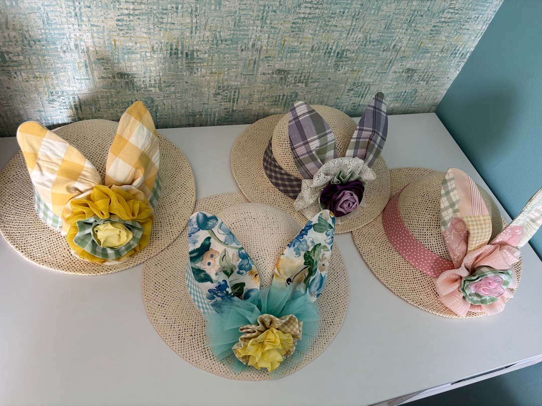 CUSTOM ORDER Easter Bonnet, Bunny Ears Hat, Easter Outfit Hat, Tea ...