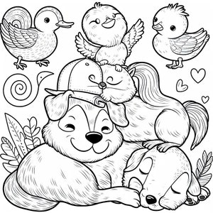 Cute Cuddly Coloring Pages - Etsy