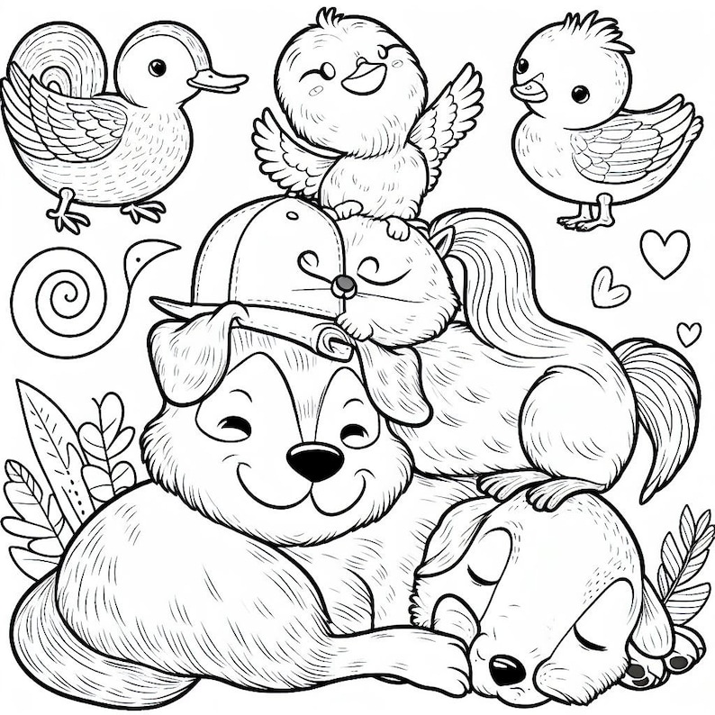 Cute Cuddly Coloring Pages - Etsy
