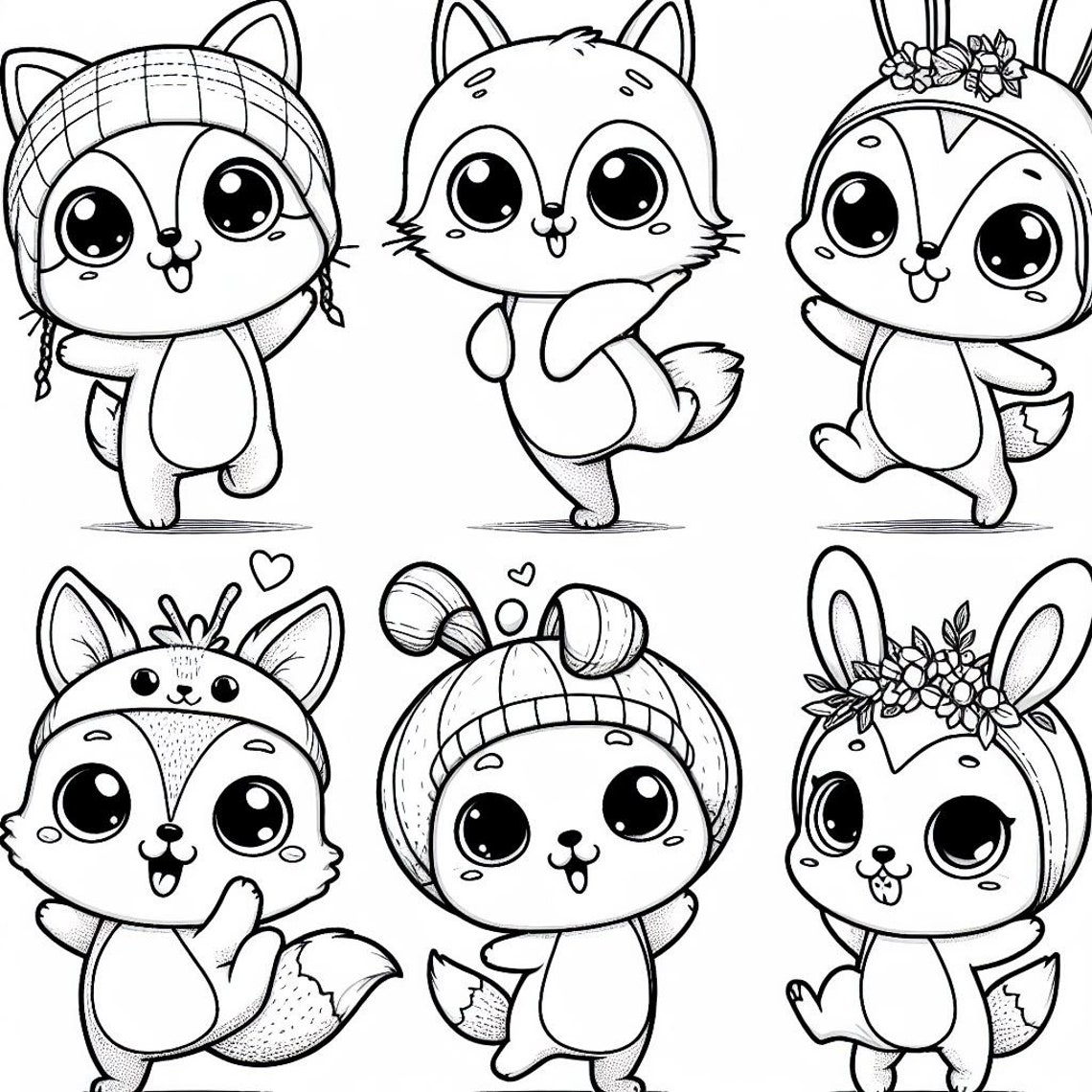 Cute Cuddly Coloring Pages - Etsy