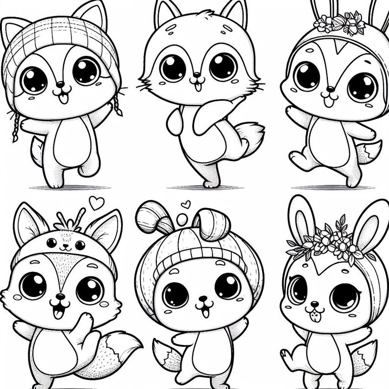 Cute Cuddly Coloring Pages - Etsy