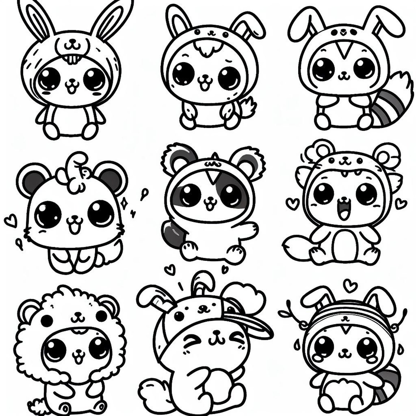 Cute Cuddly Coloring Pages - Etsy