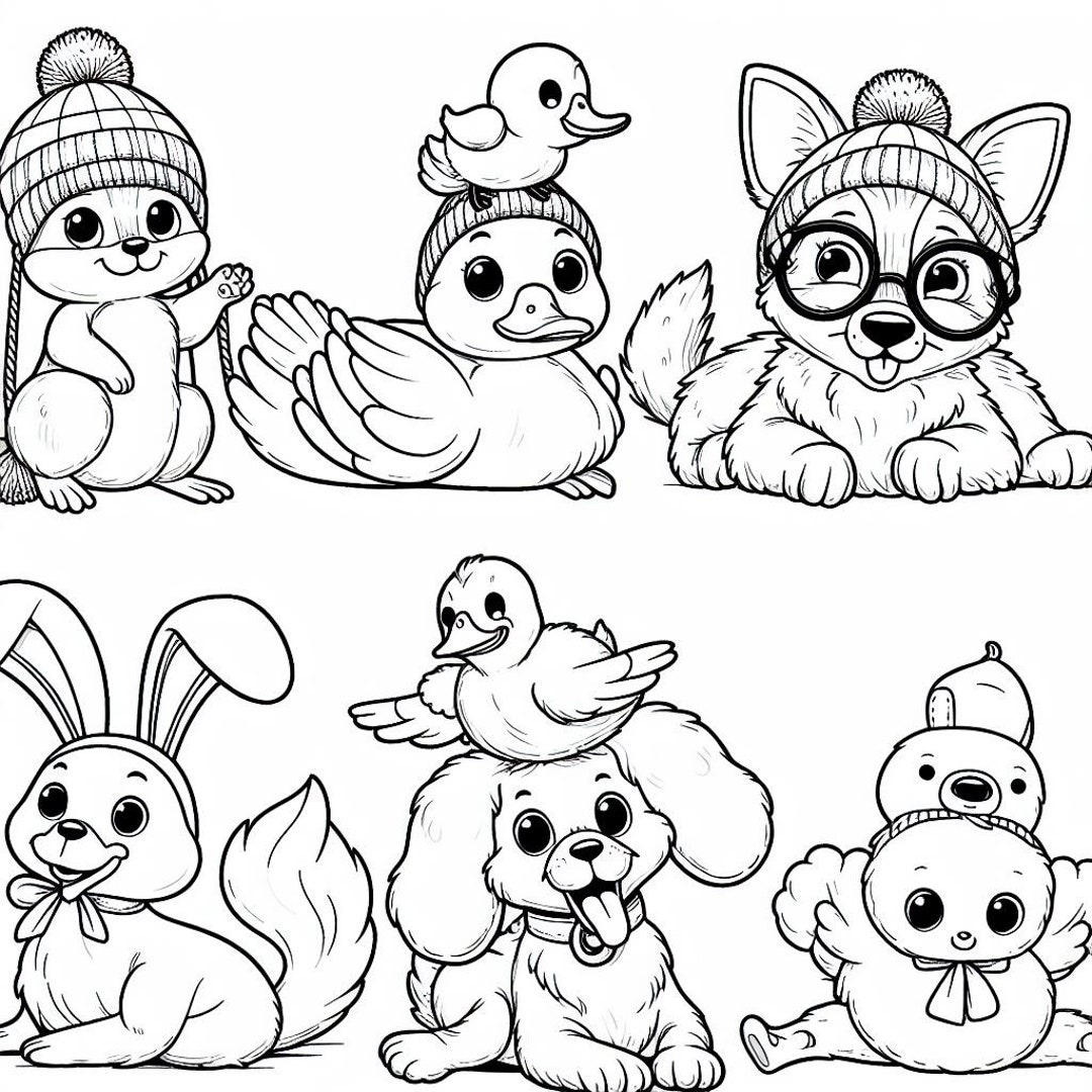 Cute Cuddly Coloring Pages Etsy