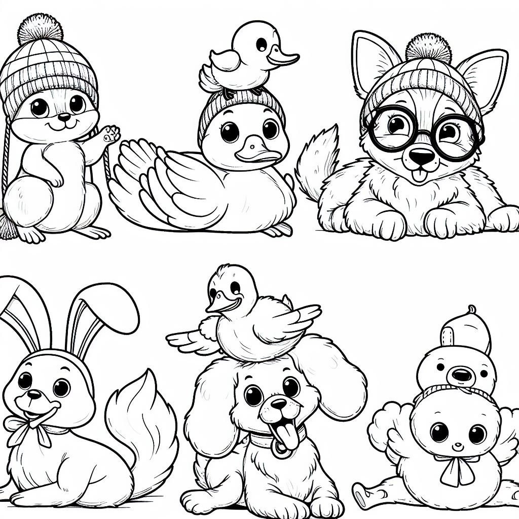 Cute Cuddly Coloring Pages - Etsy
