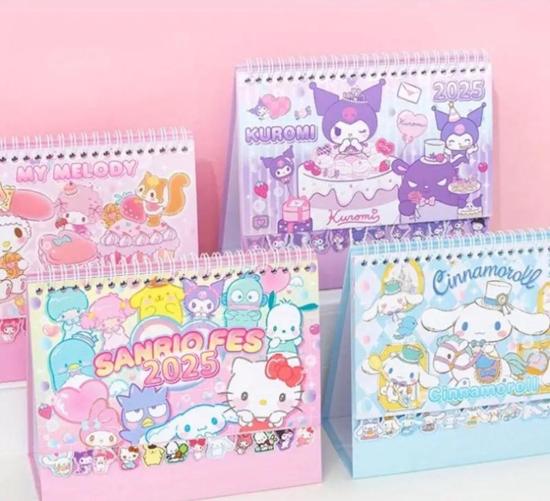 Cute and Sassy Sanrio Desktop Calendar for Girls | Grid Double Side ...