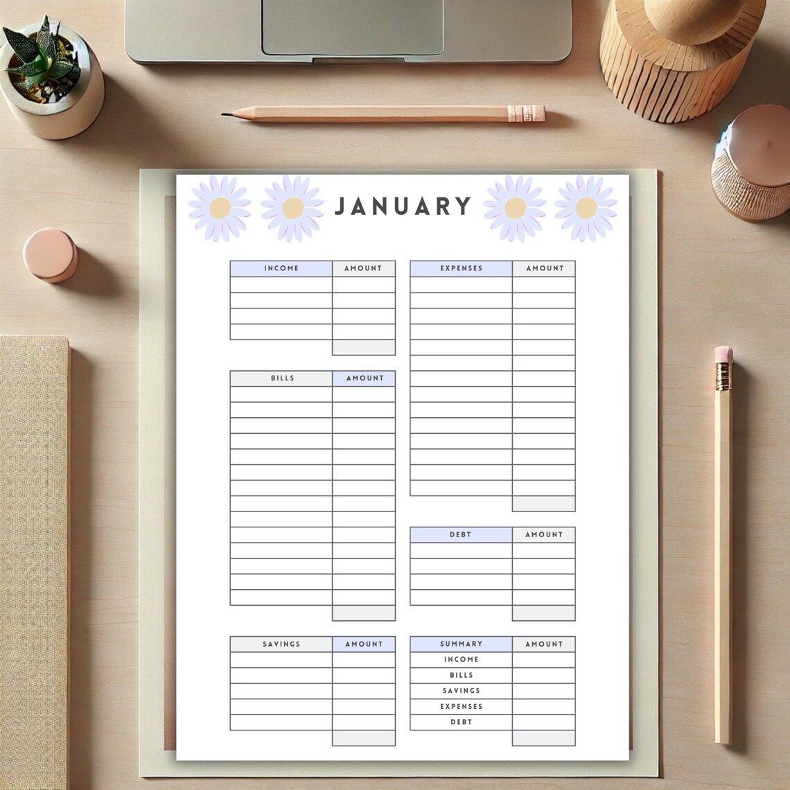 Printable Paycheck Budget Tracker, Budget Planner & Organizer for ...