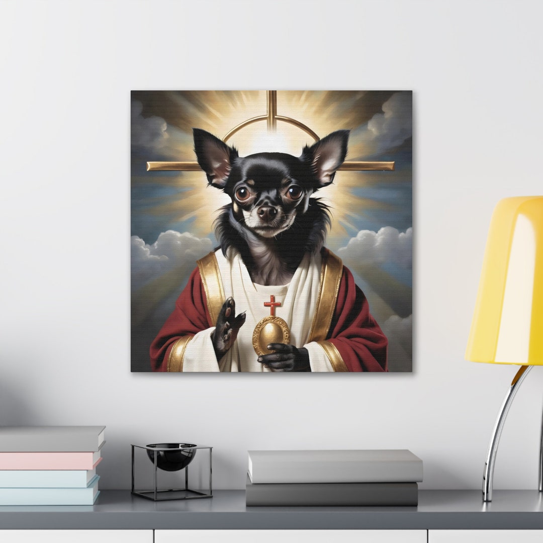Holy Saint Chihuahua Painting. Chiwawa Dog Canvased Wall Art. - Etsy