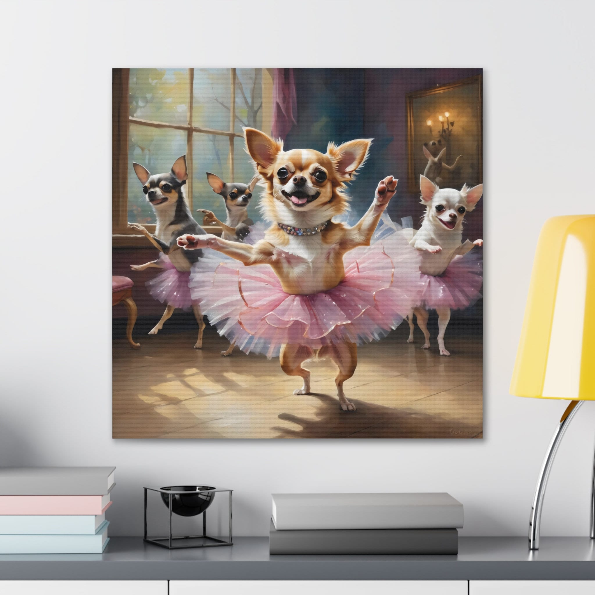 Funny Dancing Chihuahua Ballerina Wall Art, Chiwawa Dog in a Tutu ...