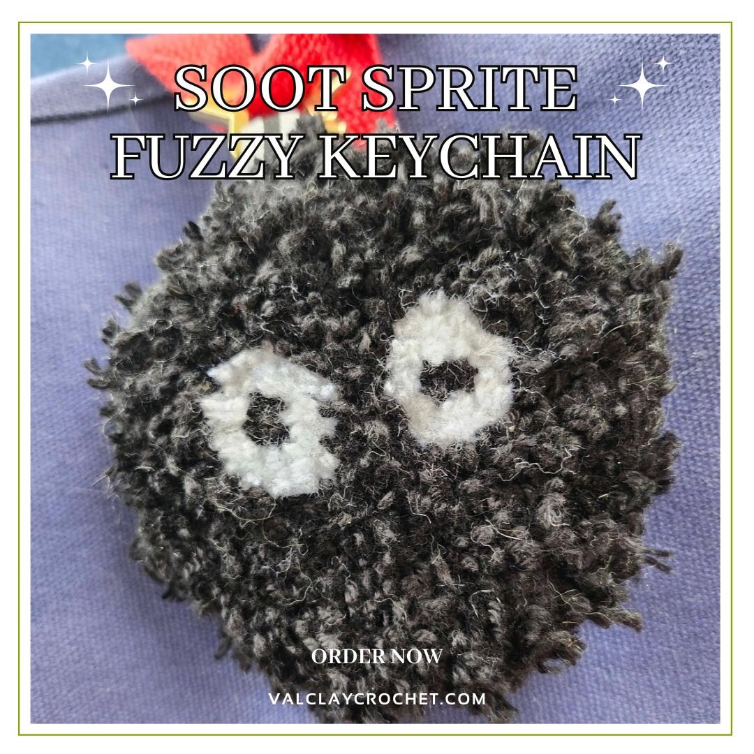 Soot Sprite Fuzzy Keychain - Etsy