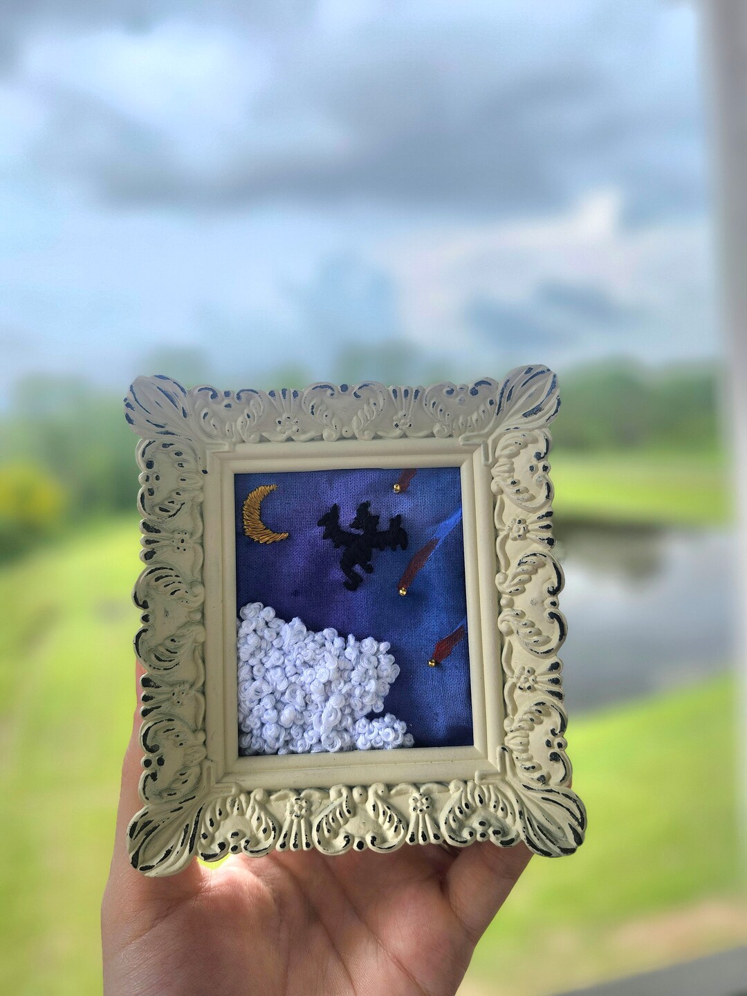 Embroidered Dragon Night Sky Frame - Etsy
