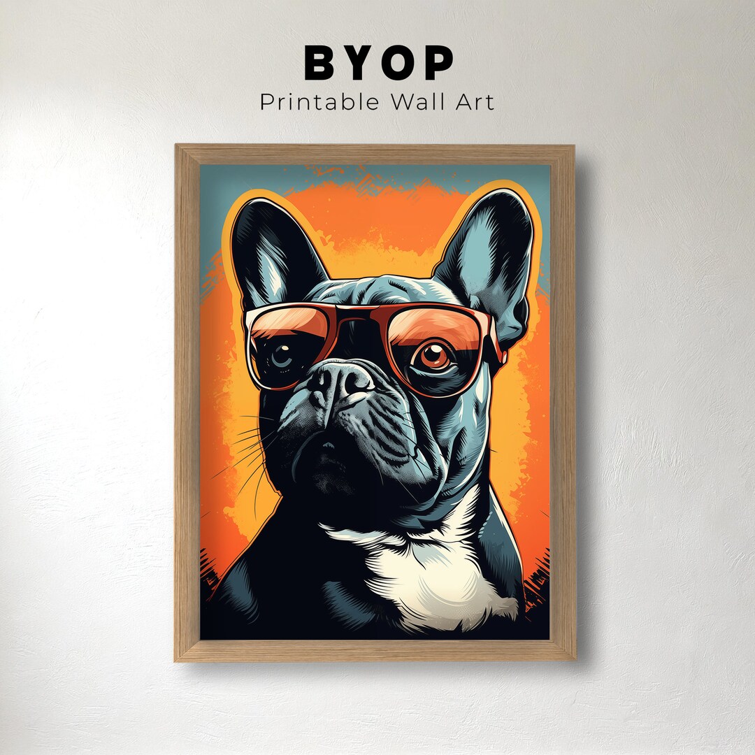 French Bulldog Pop Art Illustration, Printable Dog Poster, Digitial ...