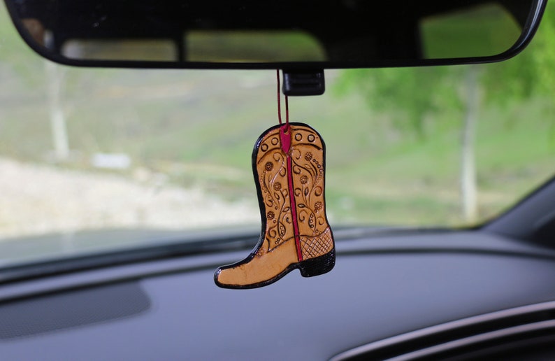 2 Leather Cowboy Boot Air Fresheners - Car, Closet, Bathroom Freshie - Etsy