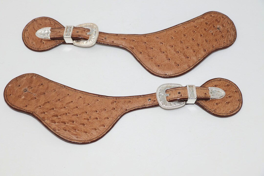 Genuine Ostrich Spur Straps Antiqued Tan - Etsy