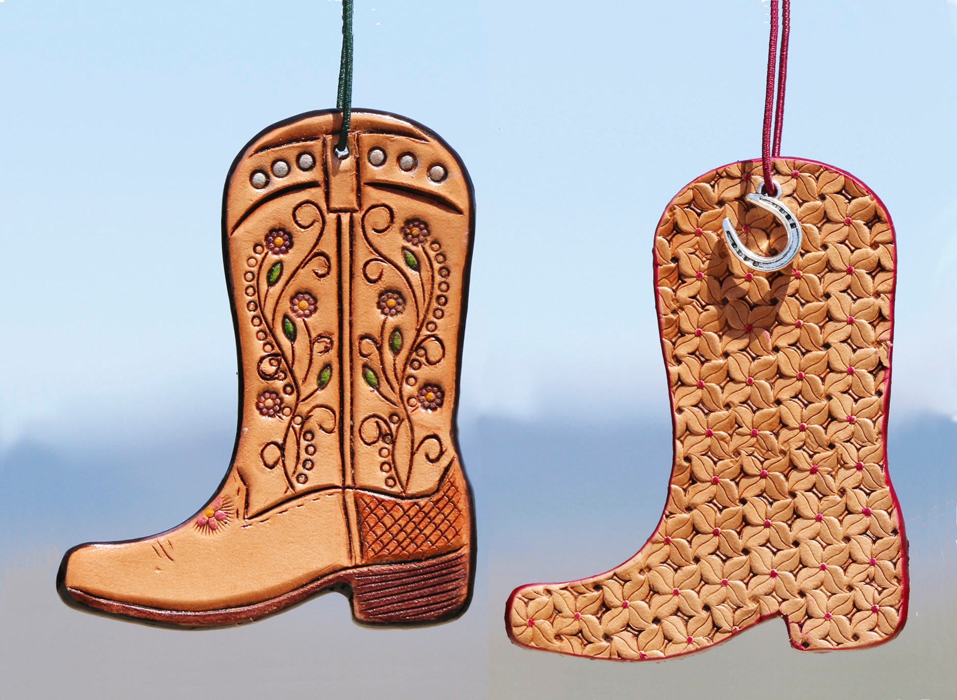 2 Leather Cowboy Boot Air Fresheners - Car, Closet, Bathroom Freshie - Etsy