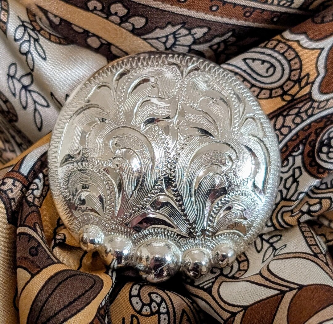 Silver Wild Rag Western Scarf Slide With Bubbles - Etsy