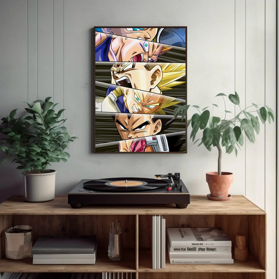 Anime / DBZ Vegeta Stacked Collage Wall Art - Etsy